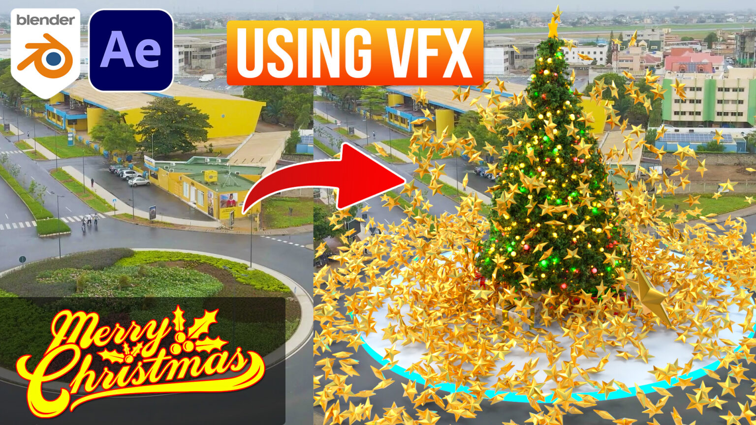 How To Create CHRISTMAS TREE CGI Ads Using VFX in Blender And Blender ...